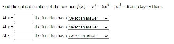 Solved Find the critical numbers of the function | Chegg.com