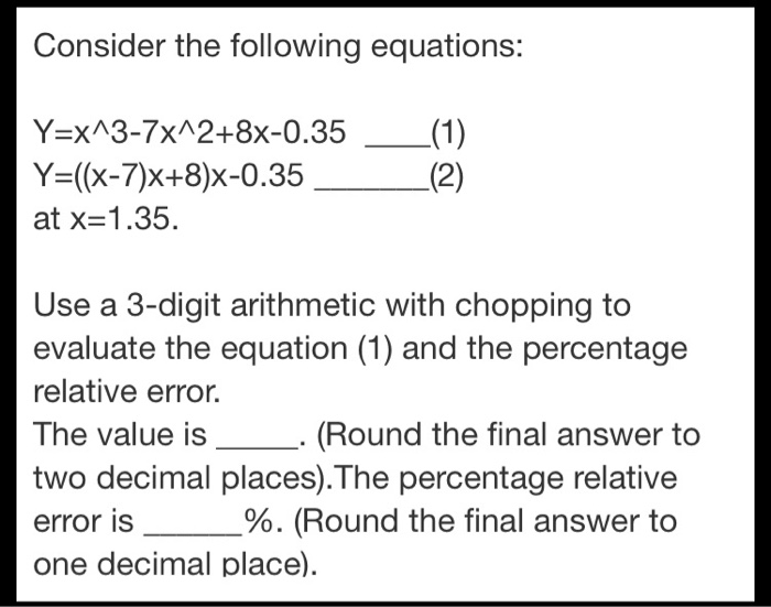 Solved Consider the following equations: | Chegg.com