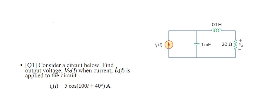 Solved [Q1] ﻿Consider a circuit below. Findoutput voltage, | Chegg.com