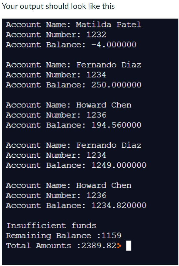 Solved Specifications: 1. Design a class called BankAccount. | Chegg.com