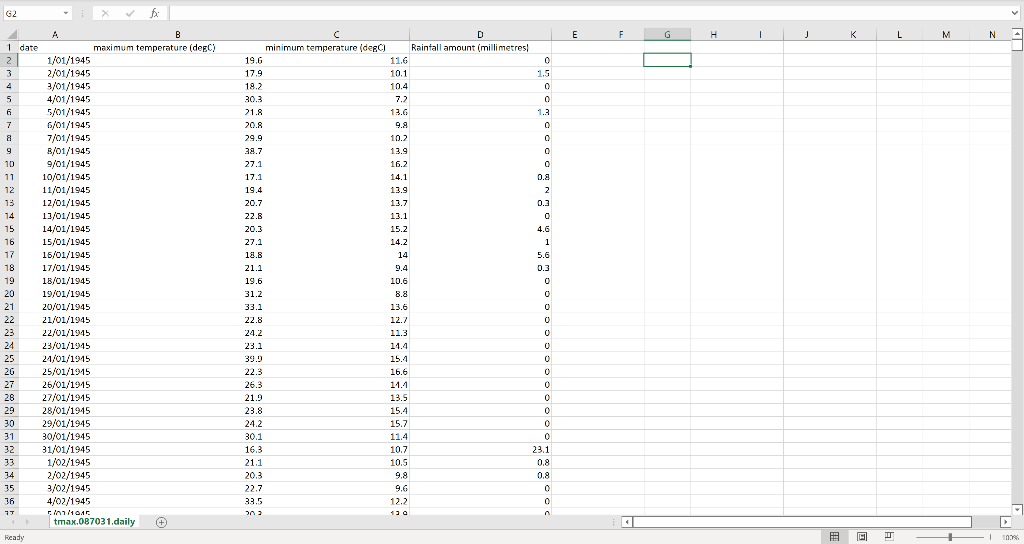 Solved Use indexing in MATLAB to find what date heavy | Chegg.com