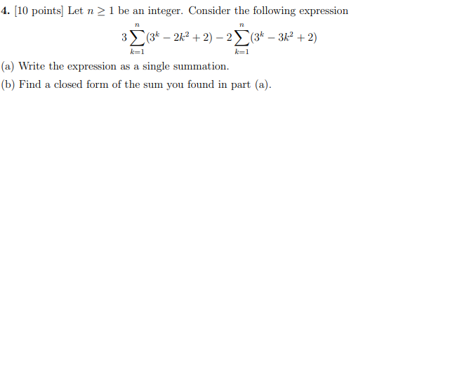 Solved 72 12 4. [10 points) Let n > 1 be an integer. | Chegg.com