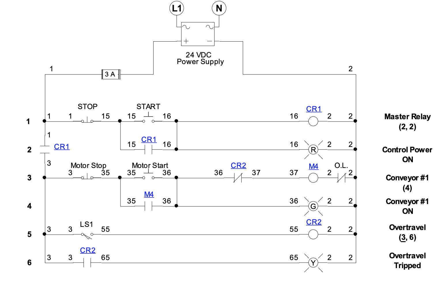 Solved Identify the ladder diagram below and create an | Chegg.com