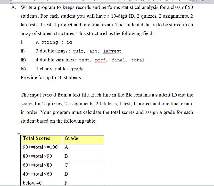 Solved A. Write a program to keeps records and performs | Chegg.com