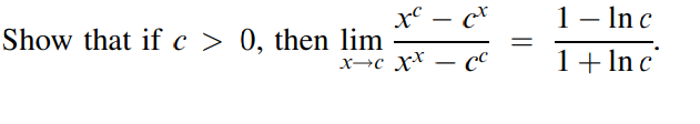 Solved xc & = Show that if c > 0, then lim x-c XX - CC 1 - | Chegg.com