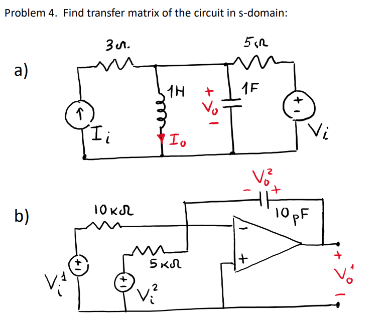 Solved Problem 4. Find transfer matrix of the circuit in | Chegg.com