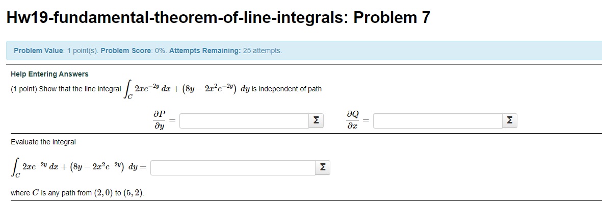 Solved Hw19-fundamental-theorem-of-line-integrals: Problem 7 | Chegg.com