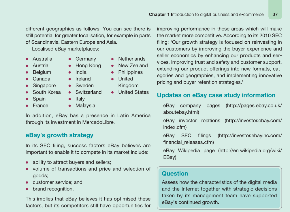Solved Case Study 1.2 eBay – the world's largest online | Chegg.com