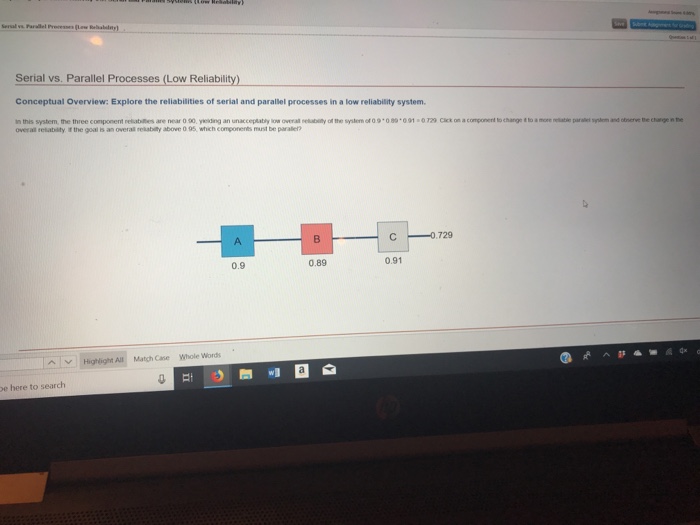 Solved Serial vs. Parallel Processes (Low Reliability) | Chegg.com