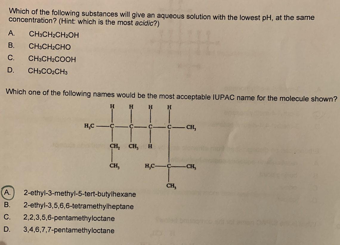 Solved Which of the following substances will give an | Chegg.com