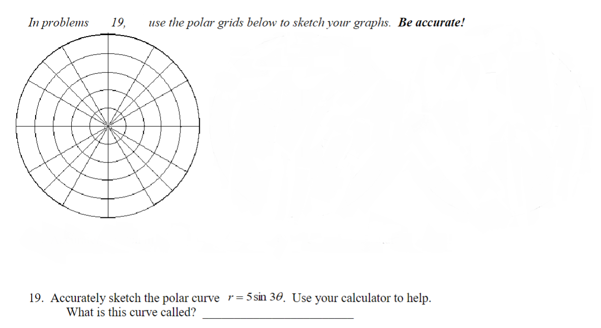 Solved In problems 19, use the polar grids below to sketch | Chegg.com