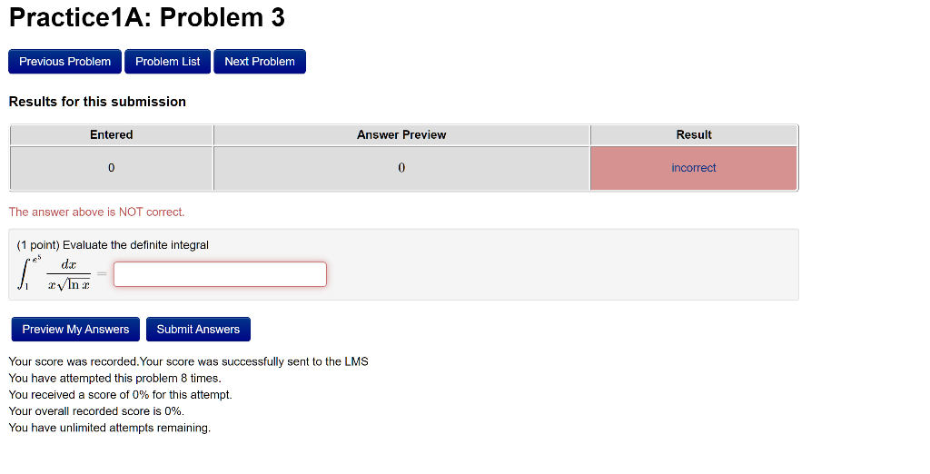 Solved Practice1A: Problem 3 Previous Problem Problem List | Chegg.com