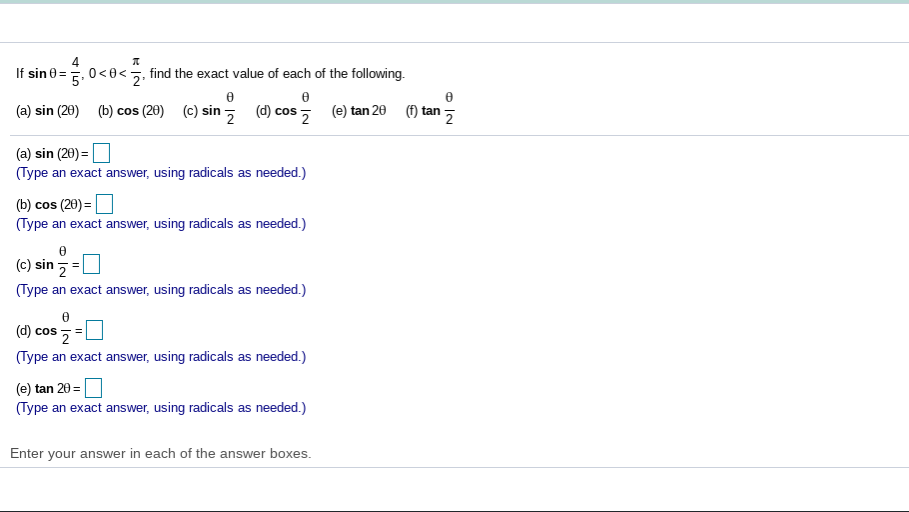 Solved If sin = 4 5 O | Chegg.com