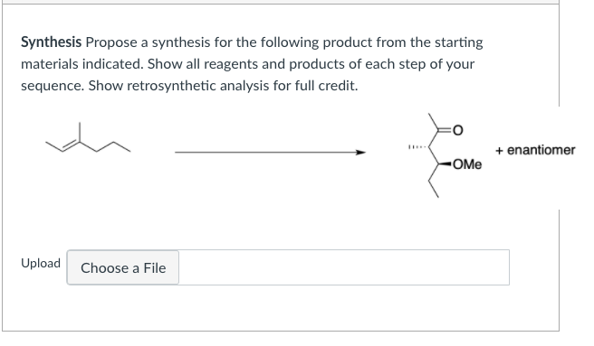 Solved Synthesis Propose a synthesis for the following | Chegg.com