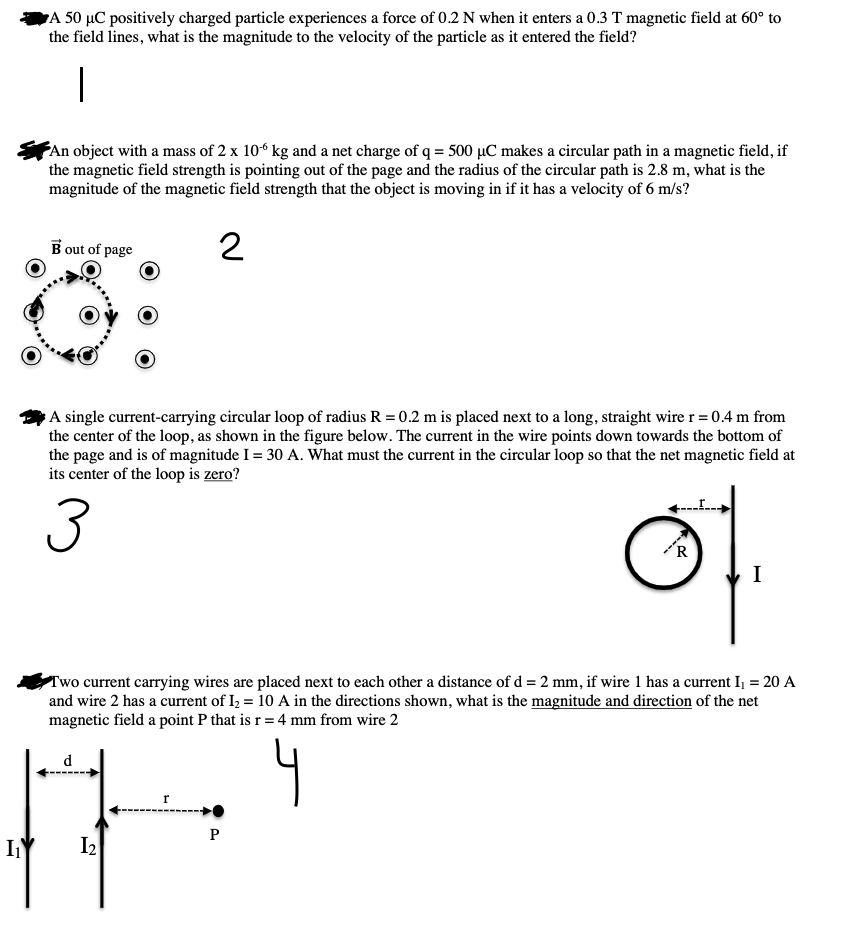 Solved A 50 °C positively charged particle experiences a | Chegg.com