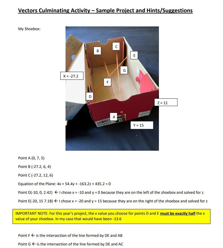 Solved Vectors Culminating Activity - Sample Project and | Chegg.com