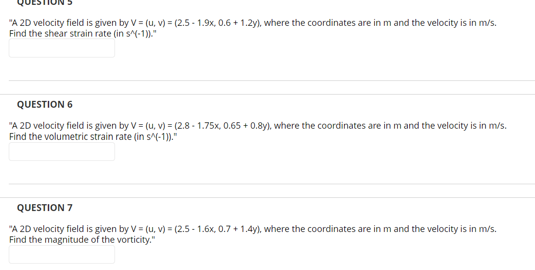 Solved "A 2D velocity field is given by | Chegg.com