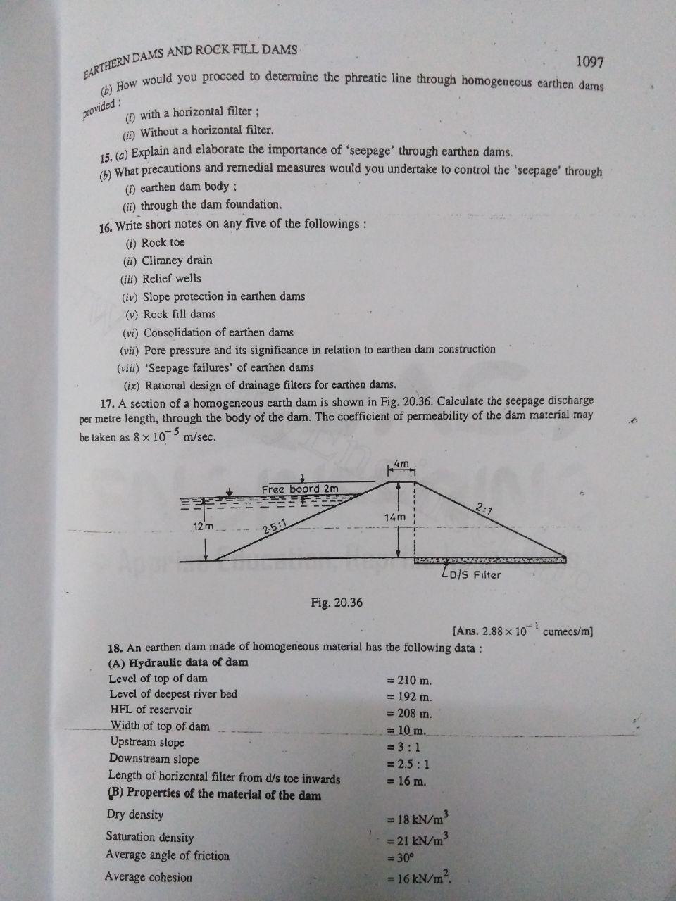 Solved EARTHERN DAMS AND ROCK FILL DAMS (b) How would you | Chegg.com