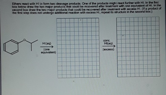 Solved Ethers react with HI to form two dleavnge products. | Chegg.com Solved Ethers react with HI to form two dleavnge products. | Chegg.com