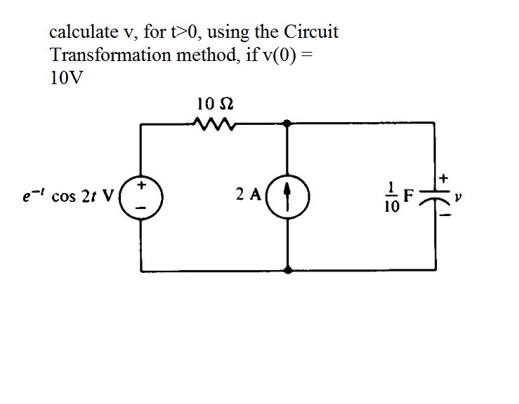 Solved calculate v, for t>0, using the Circuit | Chegg.com