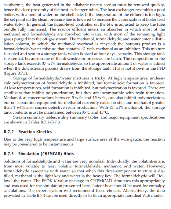 Solved FORMALIN PRODUCTION, UNIT 800 Formalin is a 37wt% | Chegg.com