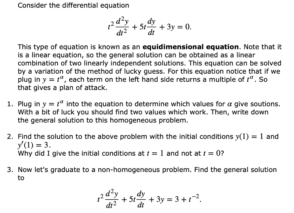 Solved Consider the differential equation dt This type of | Chegg.com
