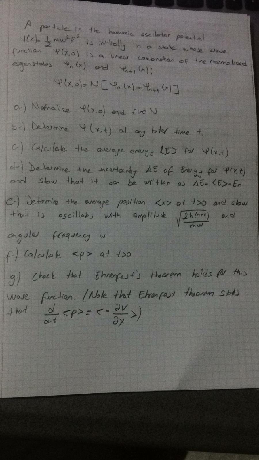 Solved 1(x)= mw2² function A police in the harmonic | Chegg.com