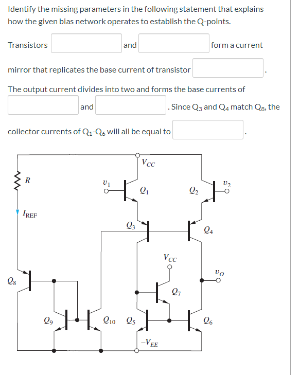 Solved Identify the missing parameters in the following | Chegg.com