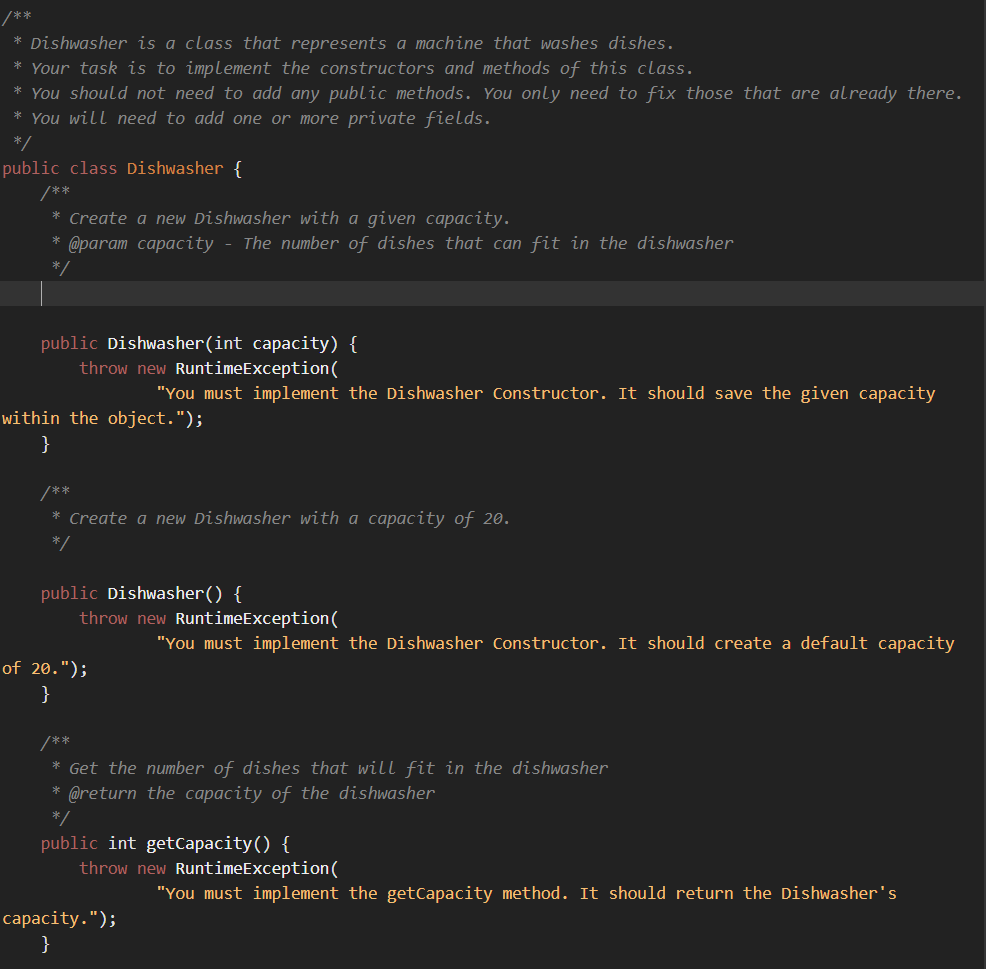 Solved Automatic Dishwasher In this challenge you'll create | Chegg.com