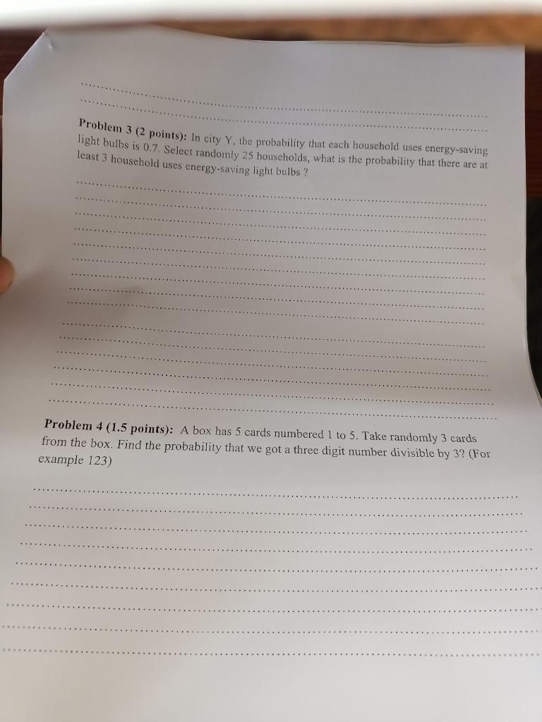 Solved Problem 3 ( 2 points): In city Y, the probability | Chegg.com