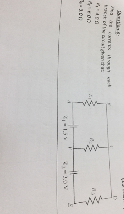 Solved find the current through each branch of the circuit | Chegg.com