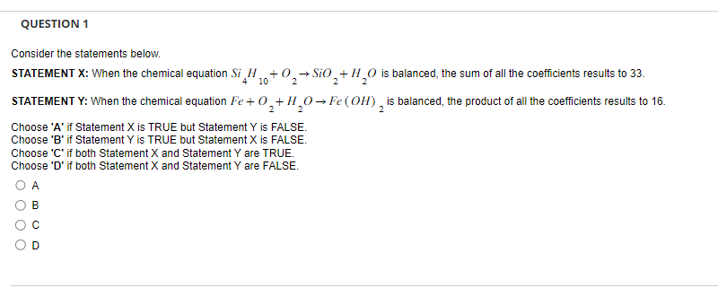Solved Consider the statements below. STATEMENT X: When the | Chegg.com