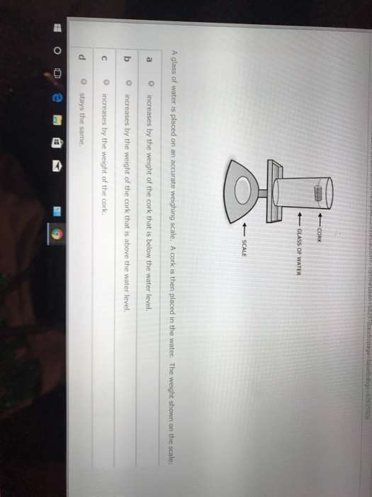 Solved ← GLASS OF WATER SCALE A glass of water is placed on | Chegg.com