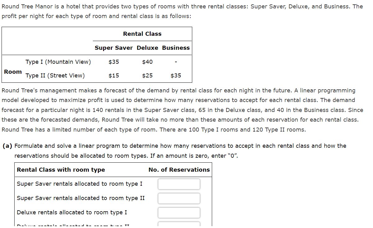 Solved Round Tree Manor is a hotel that provides two types | Chegg.com