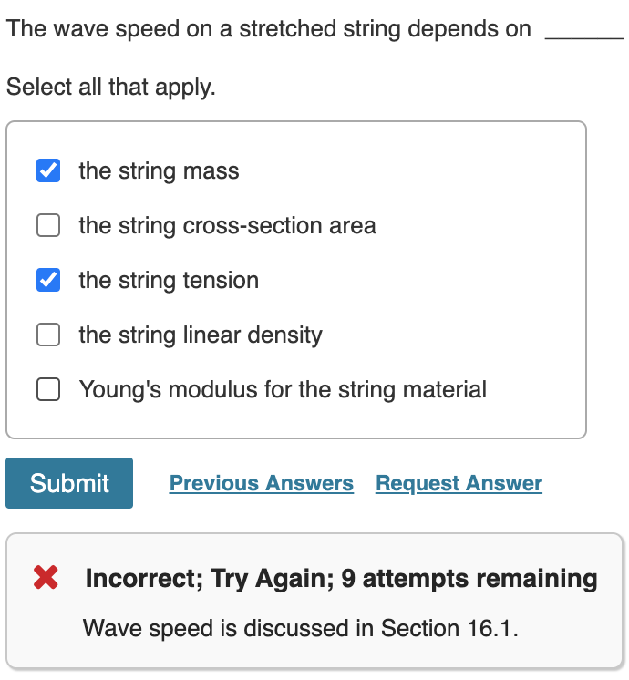 Solved The wave speed on a stretched string depends on | Chegg.com