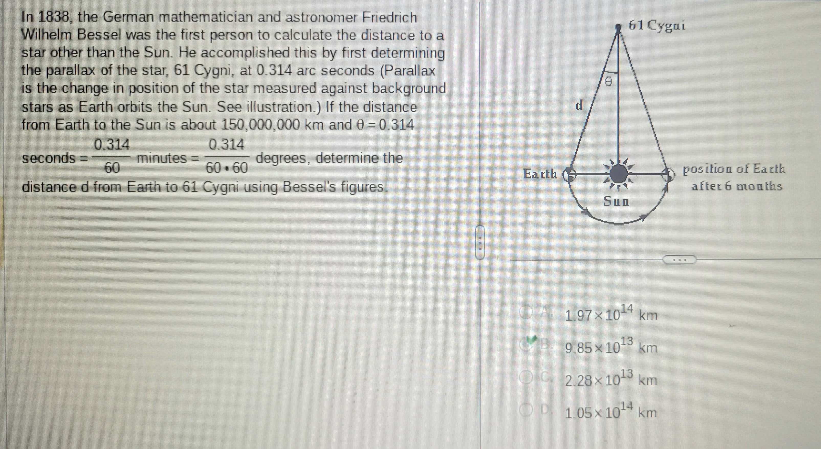Solved In 1838, the German mathematician and astronomer | Chegg.com