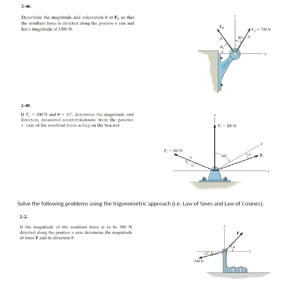 Solved Determine The Magnitude And Orientation θ Of Fb So