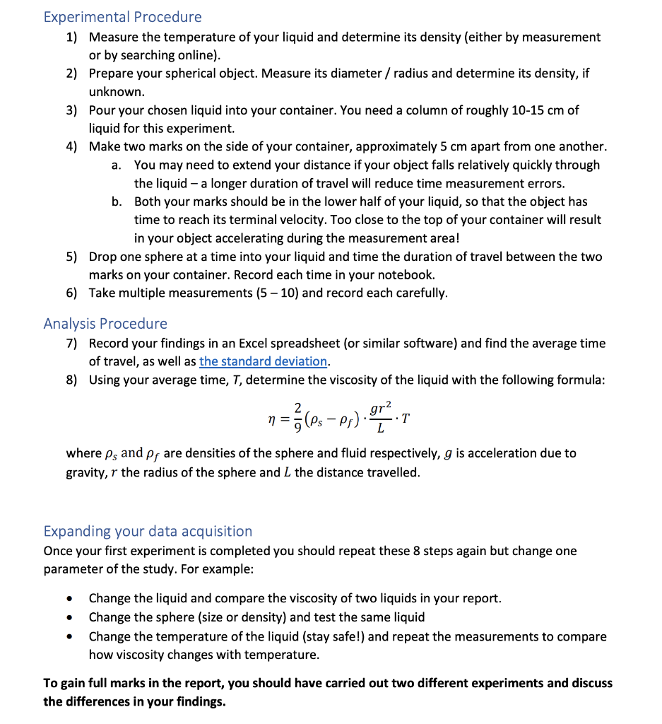 Physics 1 Lab Report - Experimental Procedure Safety | Chegg.com