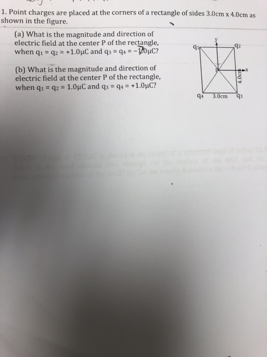 Solved 1. Point charges are placed at the corners of a | Chegg.com