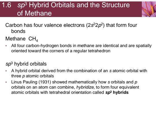 Solved 1.6 sp3 Hybrid Orbitals and the Structure of Methane | Chegg.com