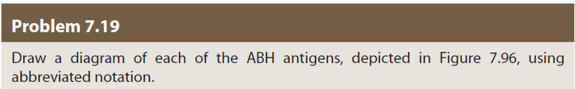 Draw a diagram of each of the ABH antigens, depicted | Chegg.com