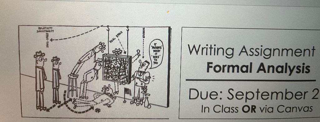 Writing Assignment Formal Analysis Due: September 2 | Chegg.com