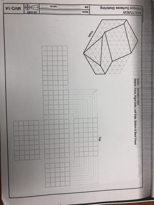 Solved MULTIVIEW Oblique Surfaces Sketching Name MVO-1A | Chegg.com