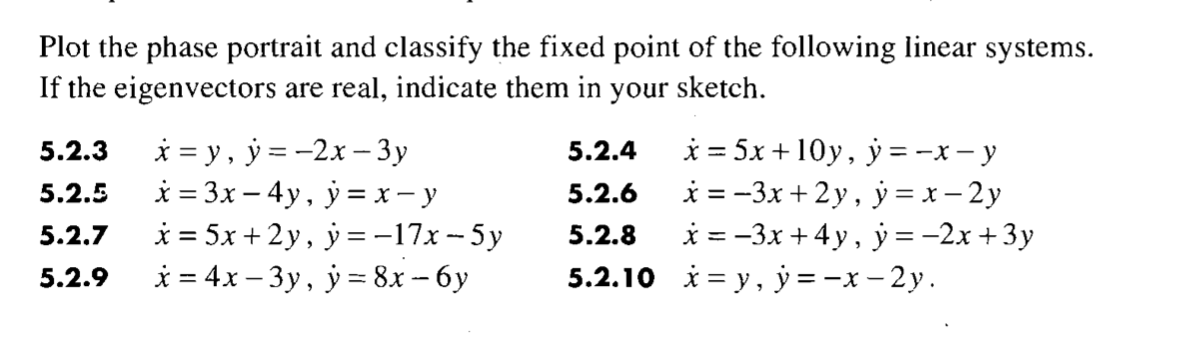 Solved Plot the phase portrait and classify the fixed point | Chegg.com