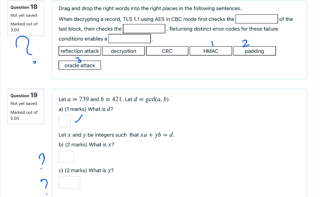 Solved Question 18 Not yet saved Marked out of 3.00 Drag and | Chegg.com