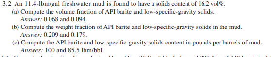 Solved Need help with part C) Compute the API Barite and | Chegg.com