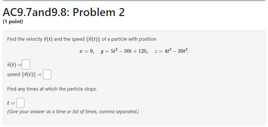 Find The Velocity V T And The Speed ∥v T ∥ Of A