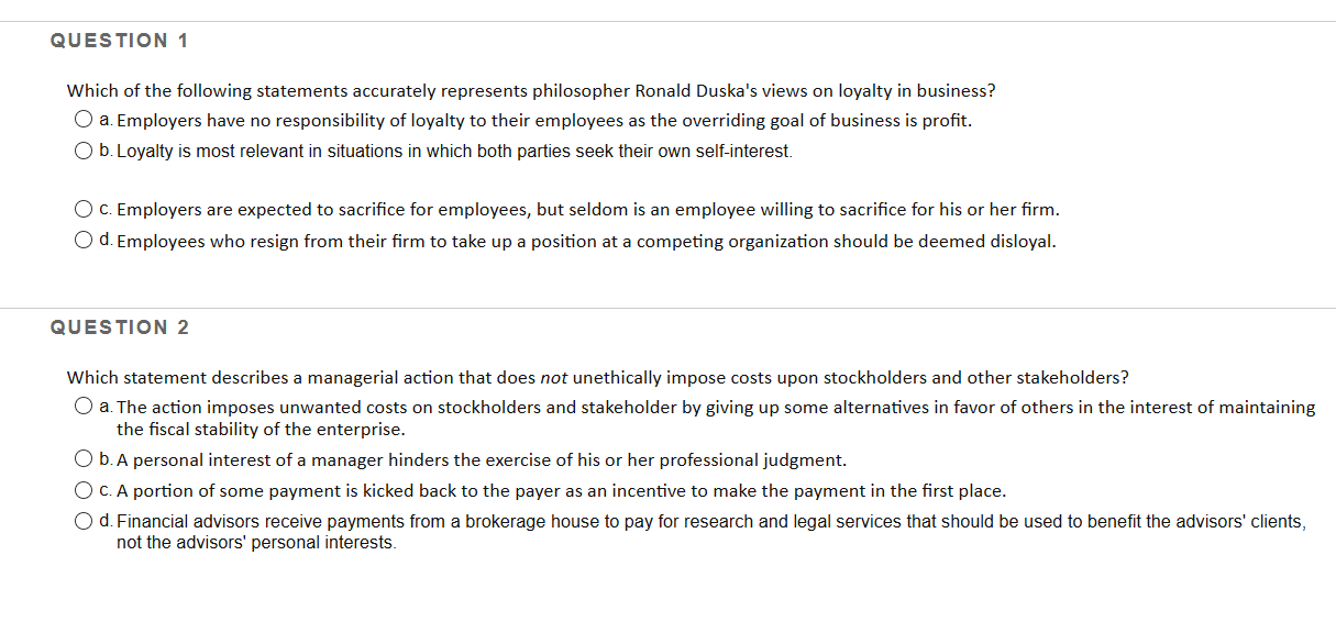 Solved QUESTION 1 Which of the following statements | Chegg.com