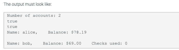Solved Hi! I need help with having the same output as shown | Chegg.com