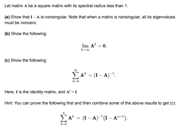 Solved Let matrix A be a square matrix with its spectral | Chegg.com